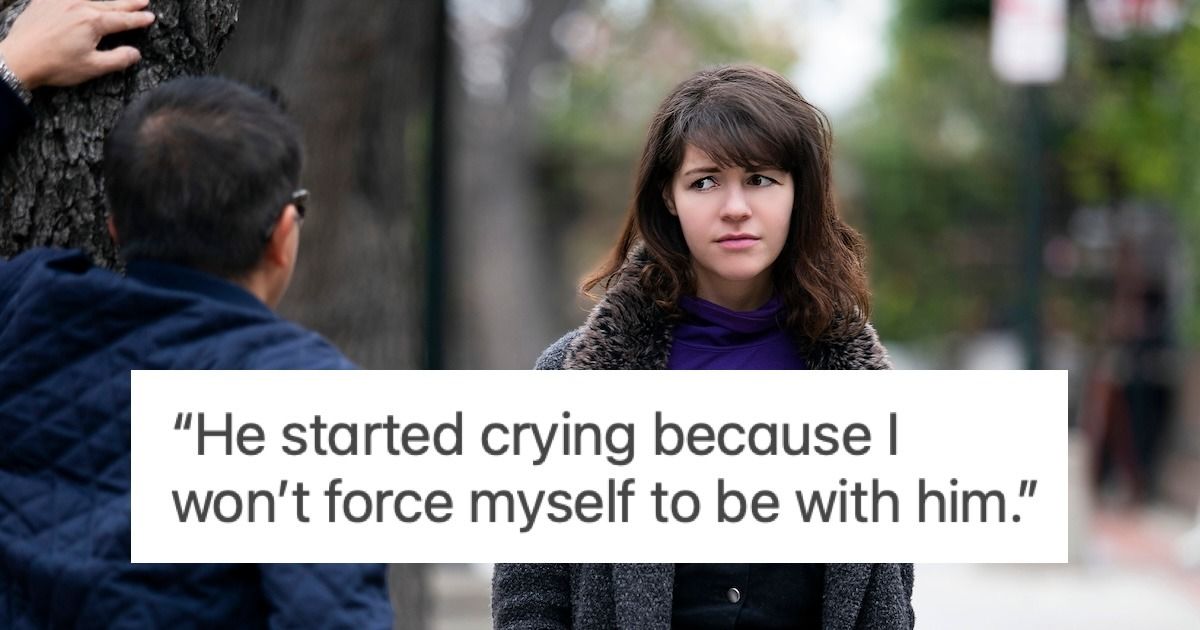 Persistent admirer's public crying and guilt tactics force woman to ...