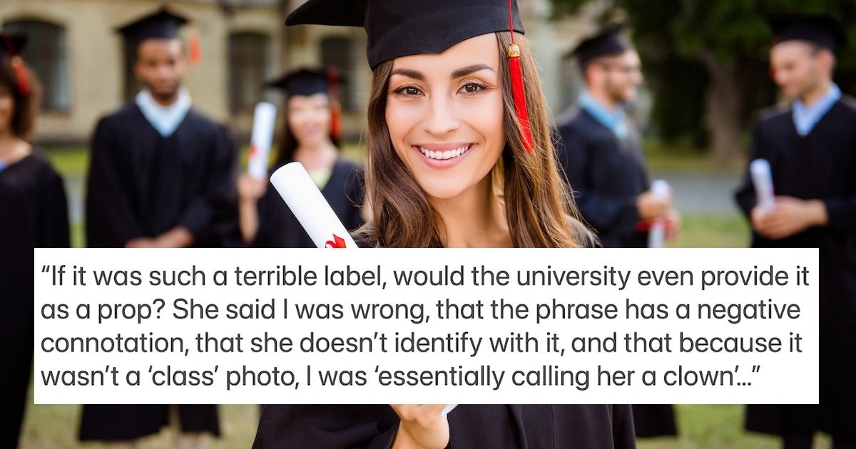 'AITA for holding a class clown sign in my sister’s graduation photo ...