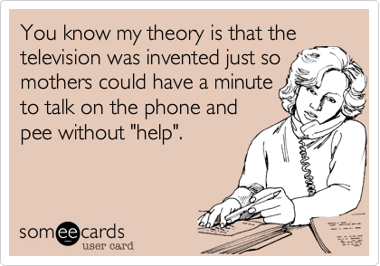 You know my theory is that the television was invented just so mothers ...