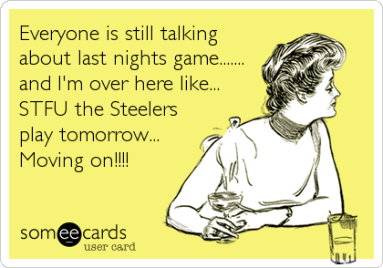 Everyone is still talking about last nights game....... and I'm over ...