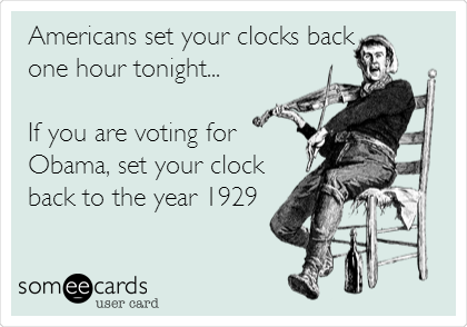 Americans set your clocks back one hour tonight... If you are voting ...