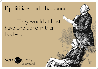 If politicians had a backbone - .............They would at least have ...